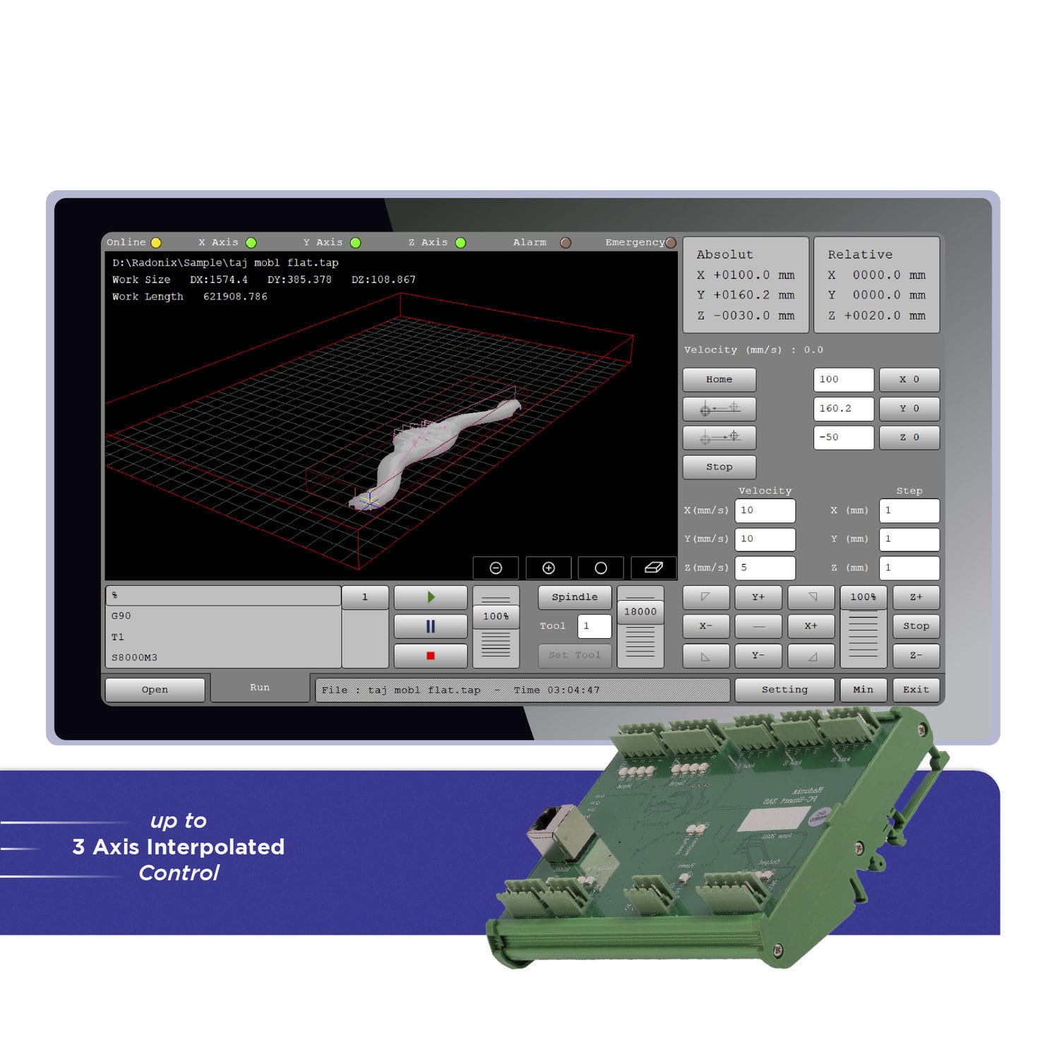 CNC software interface - XYZ-Router-TC - Radonix Technology - TCP/IP / 3-axis / for wood ...
