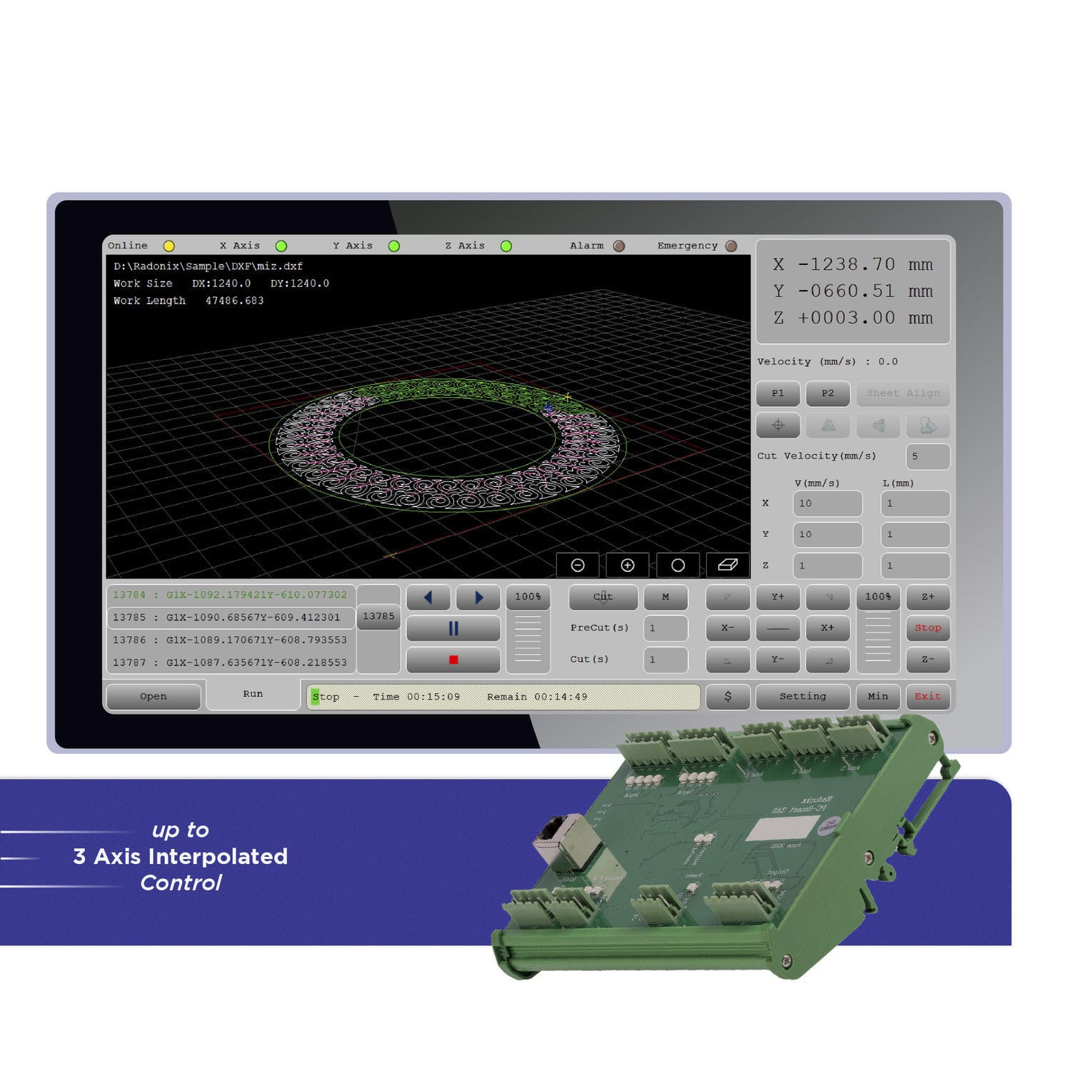 CNC software interface - XYZ Cutter - Radonix Technology - 3-axis / for ...