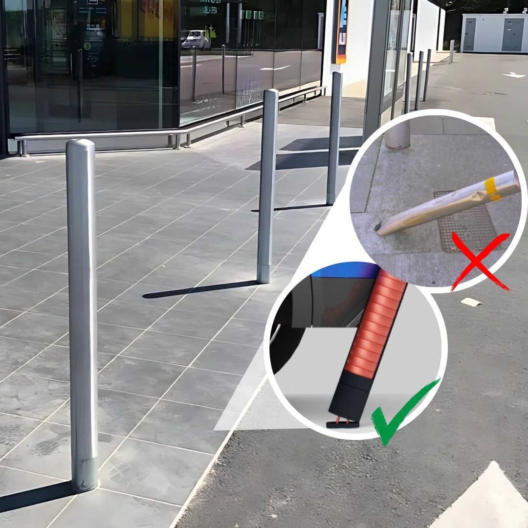 Flexible fixed bollard - ISEMAR - Saedi Srl - parking / stainless steel