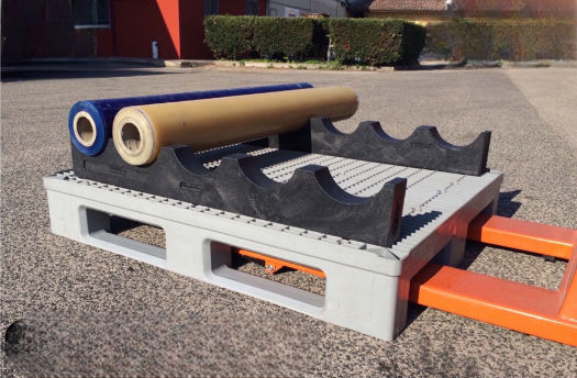 Plastic roll cradle - KR7D180T2K_en - BANCALI S.r.l.s. - heavy-load