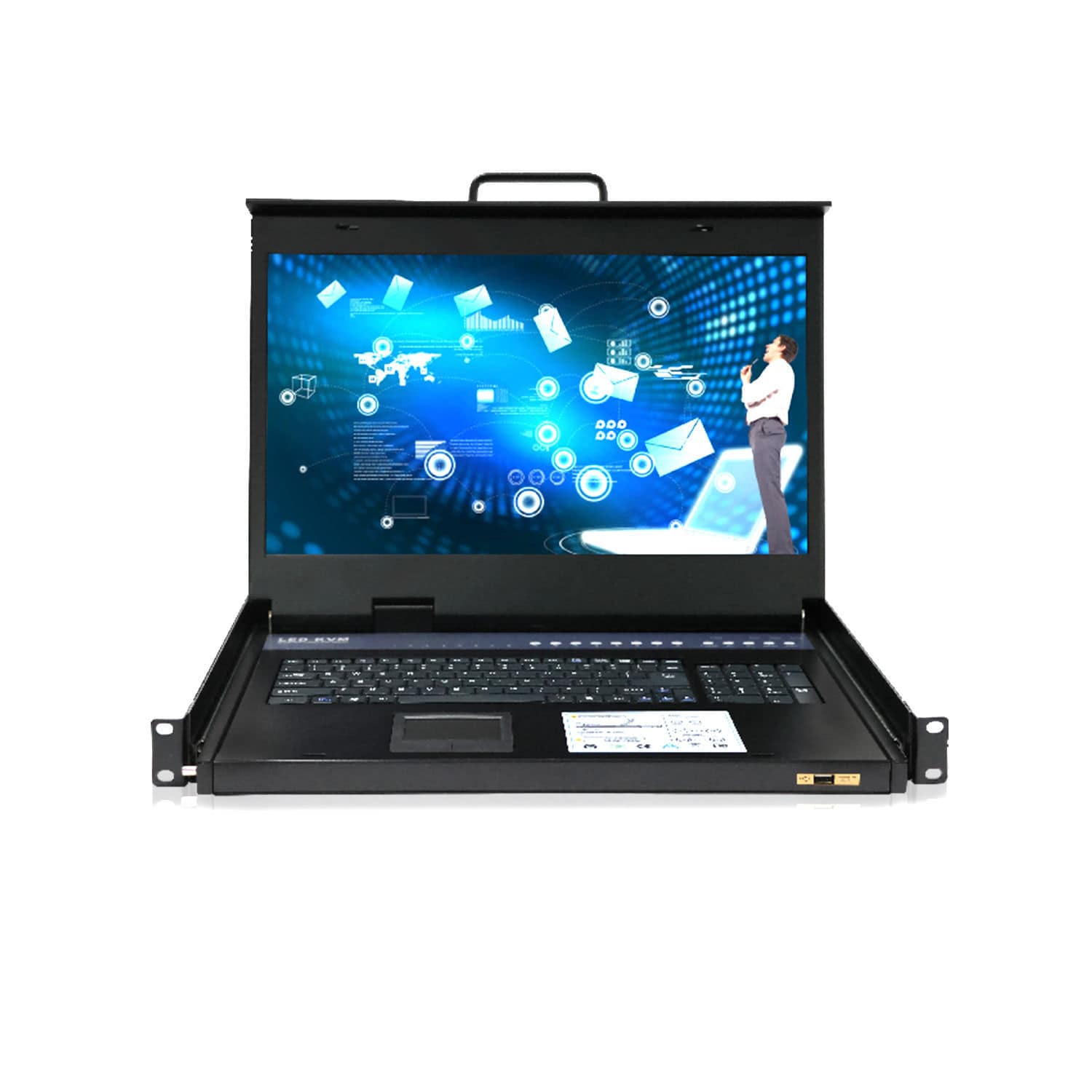 Rack-mount KVM switch - RGD-KVM-1908HCI-CAT5 - Key Technology Rugged ...