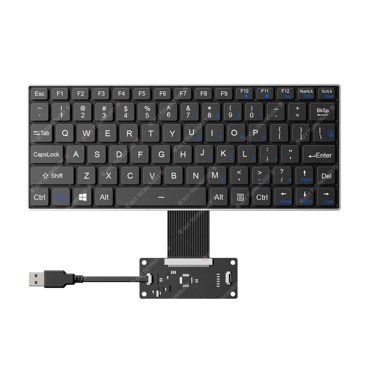 Panel-mount keyboard - K-TEK-V268-FN-BL-FC-SC-ML-DWP - Key Technology ...