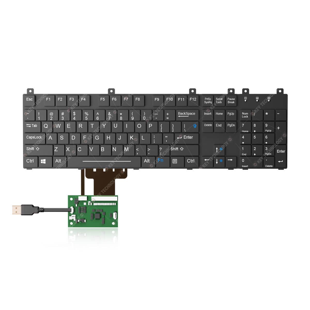 Panel-mount keyboard - K-TEK-V385KP-FN-SC-BL - Key Technology Rugged ...
