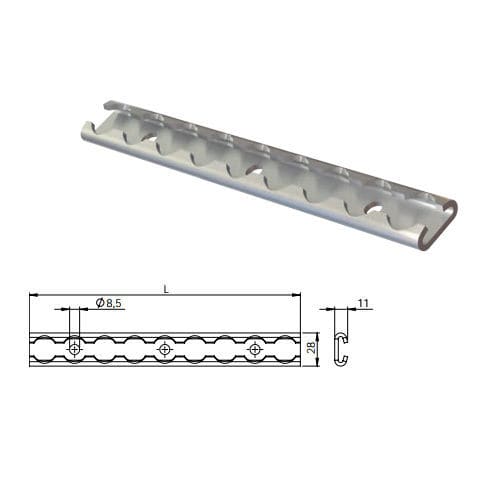 Lashing rail - 5001 - Wistra GmbH - steel