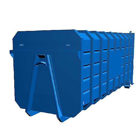Steel waste container - MHM UK LTD - secure / open / for forklift trucks