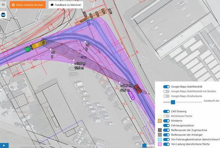 Simulation mobile app - Swept Paths - CodeSquare GmbH + Co. KG - CAD ...