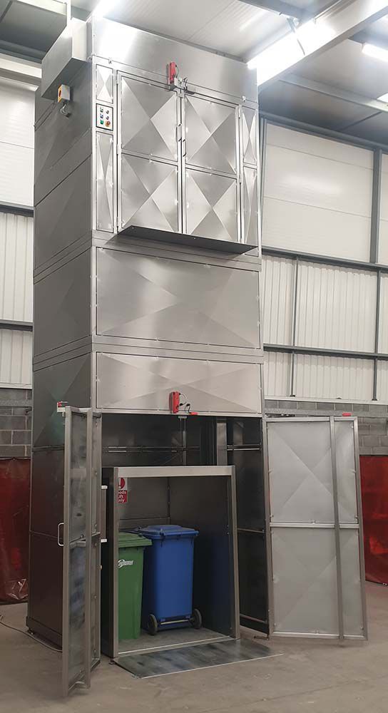 Electric goods lift - PLM/600/3900/B/G - Base Handling Products Limited ...