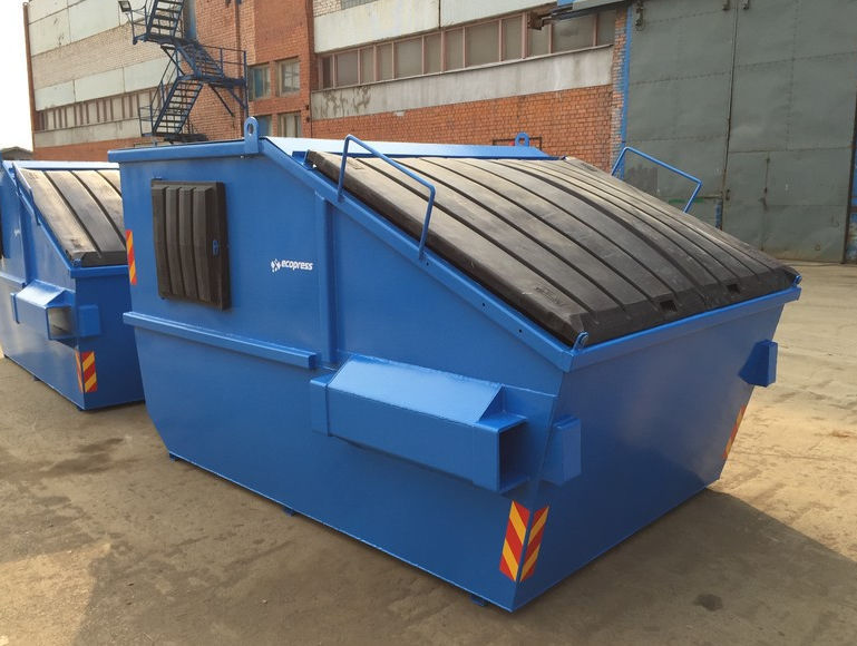 Steel waste container - Ecopress group - plastic / rear loading / front ...