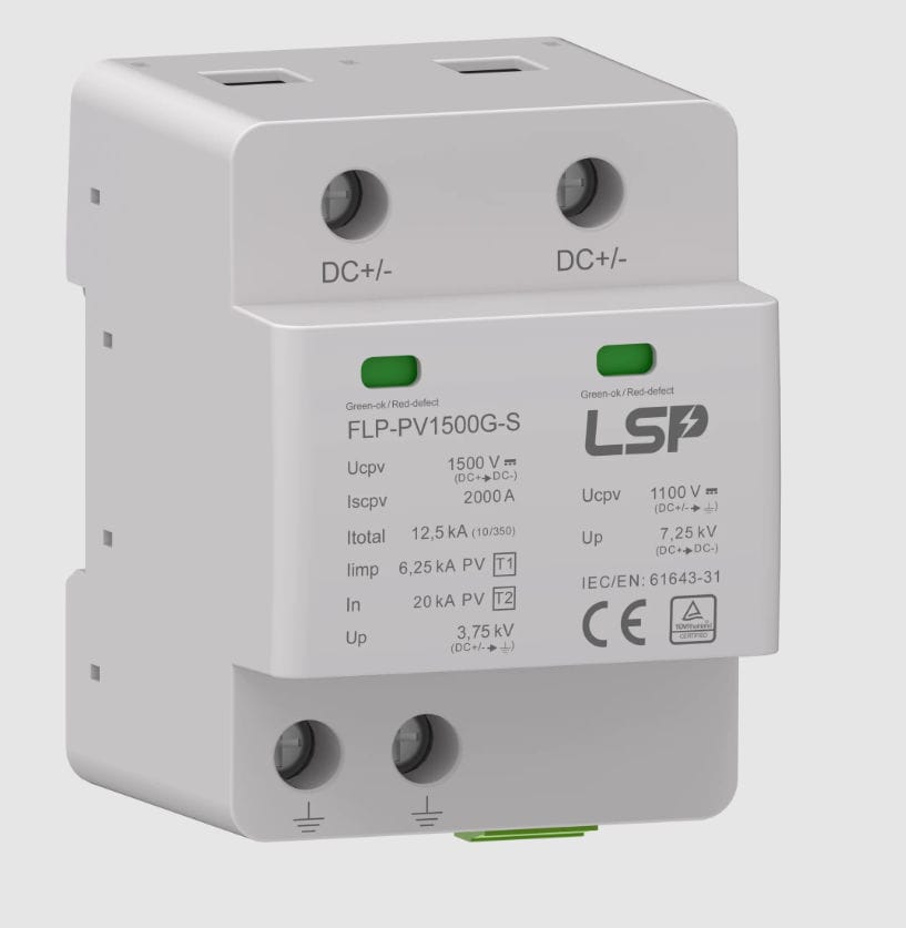 Type 1 + 2 surge protector - FLP-PVG series - LSP - gas discharge tube ...