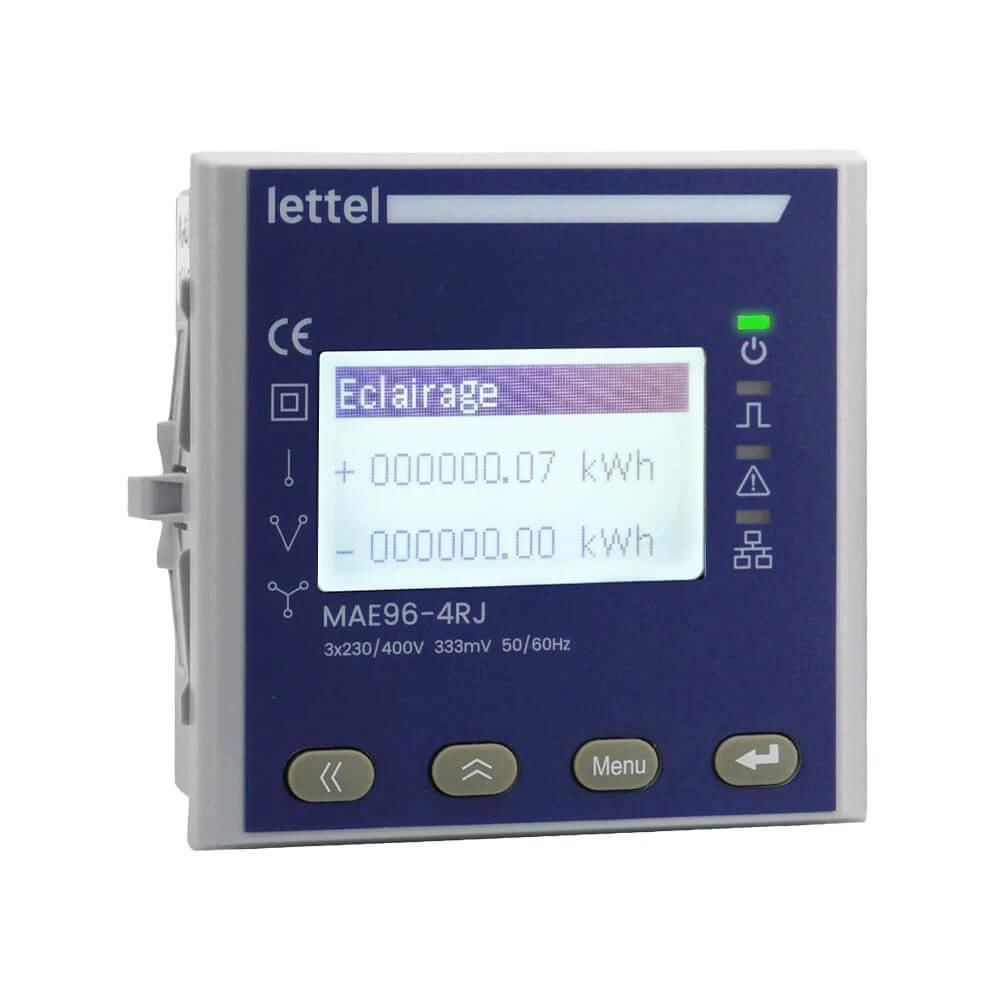Three-phase electric energy meter - MAE96-4RJ - Lettel - single-phase ...