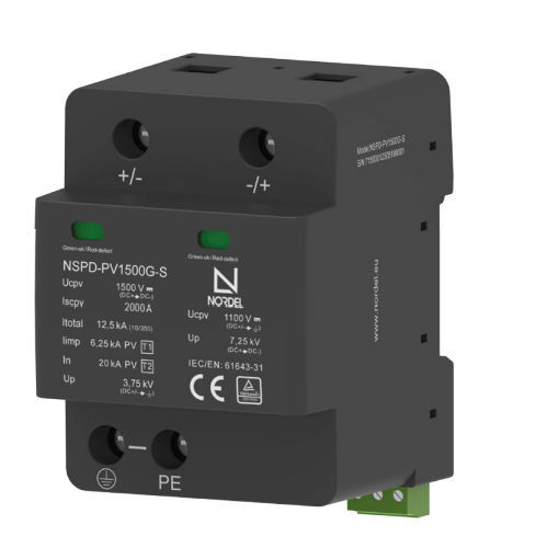 Type 1 + 2 surge protector - NSPD-PV1000-1500G-S - NORDEL - MOV