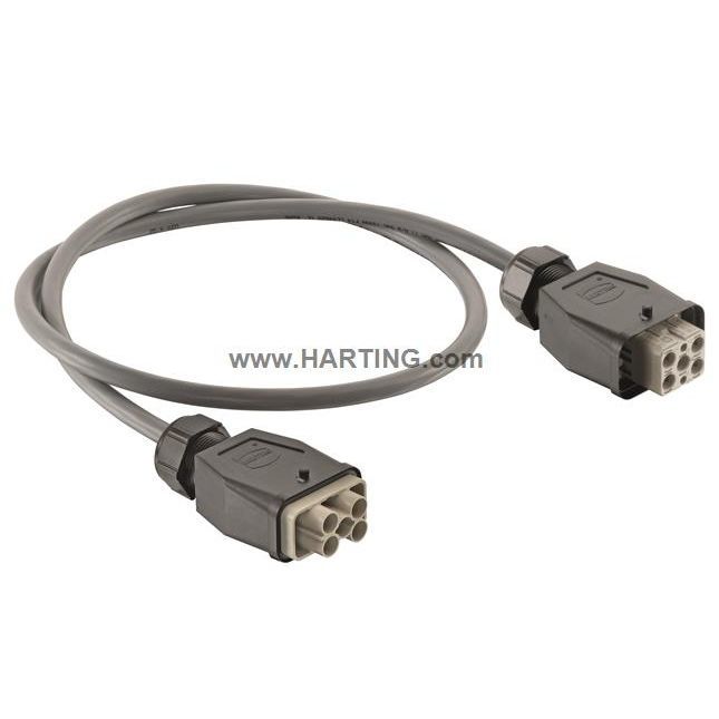 Pre-assembled optical cable - Han® Q - HARTING - hybrid / round / copper