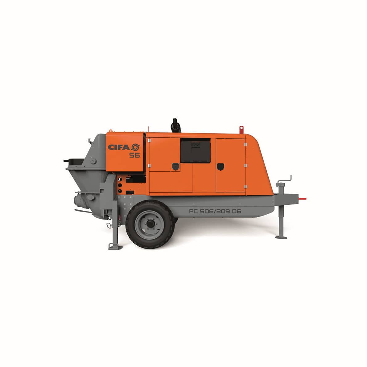 Trailer-mounted concrete pump - PC_506 - CIFA S.p.A - for construction ...