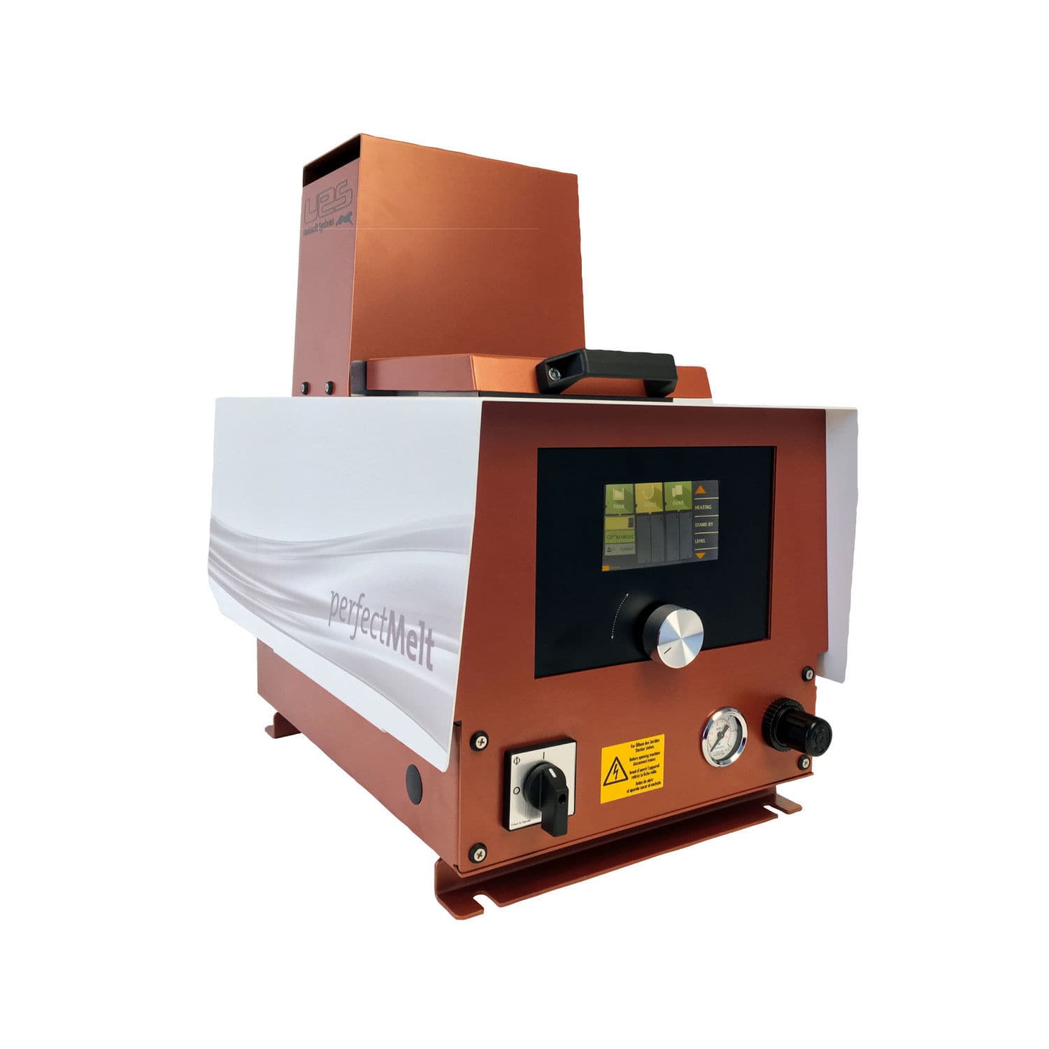 Hot melt glue melter - perfectMelt SE - UES AG - with piston pump