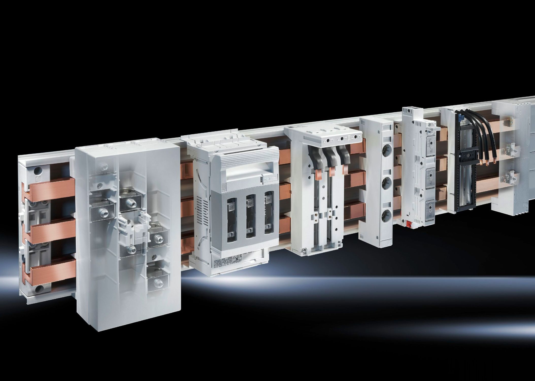 Copper busbar system - RiLine - RITTAL - 3-pole / modular