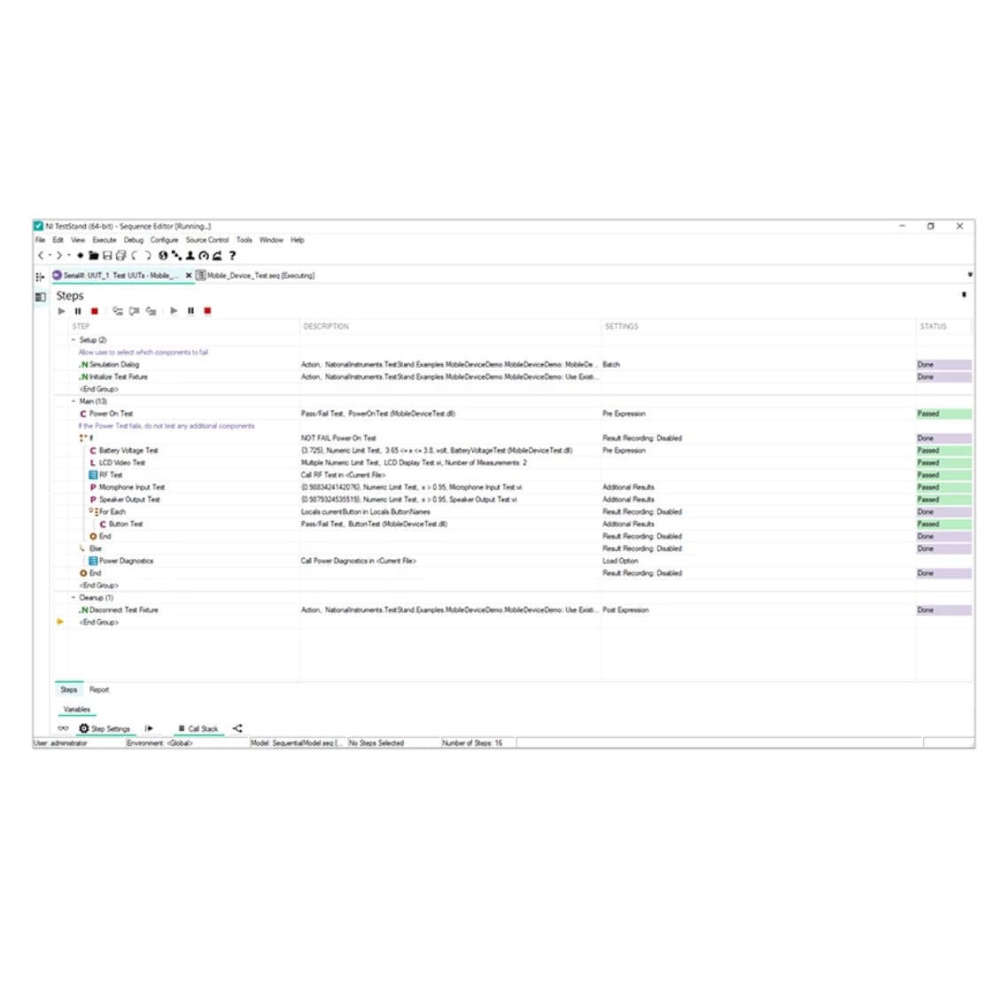 Development software - TestStand - NATIONAL INSTRUMENTS - for test ... Development software - TestStand - NATIONAL INSTRUMENTS - for test ...