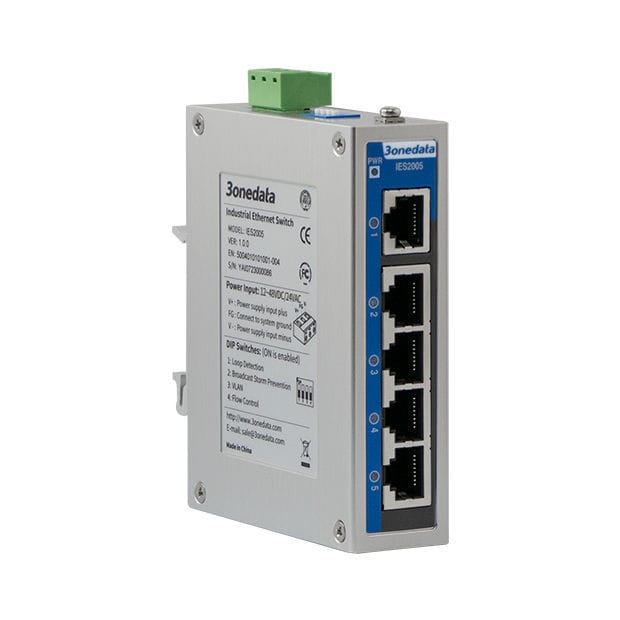 Unmanaged switch - IES2005 - 3onedata Co.,Ltd. - 5 ports / layer 2 / DIN rail