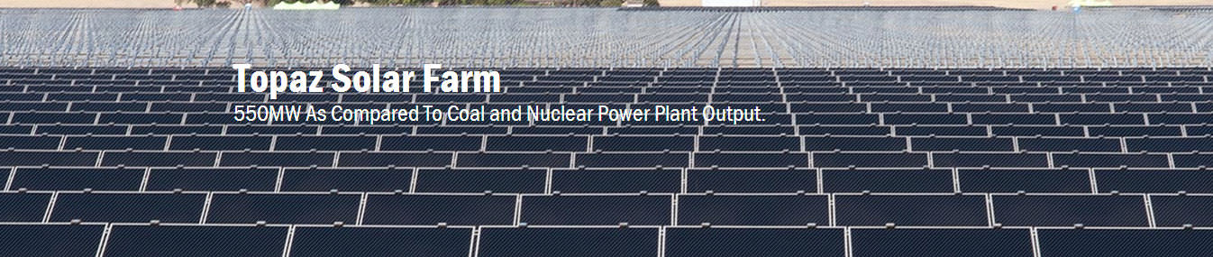 > 100 MW solar power plant - Topaz Solar Farm - First Solar