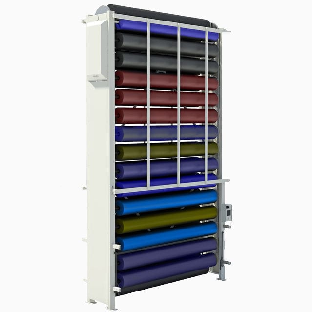 Fabric roll storage carousel - Eastman Machine Company - vertical