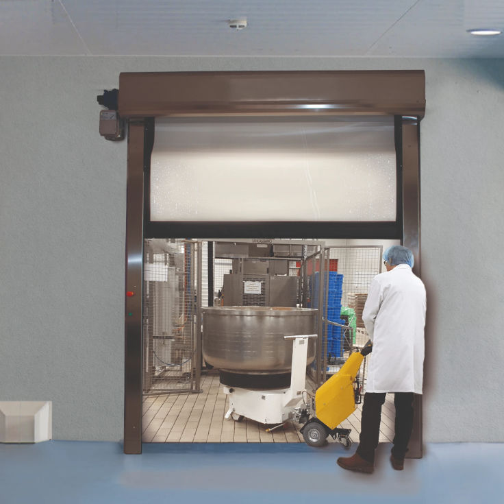 Stainless steel door - DYNAMICROLL® DYNADRY - B.M.P. srl - PVC / indoor ...