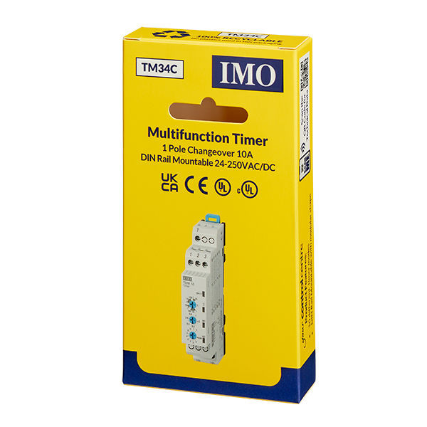 Multi-function timer - TM34C - IMO Precision Controls Limited - electronic / on delay / DIN rail