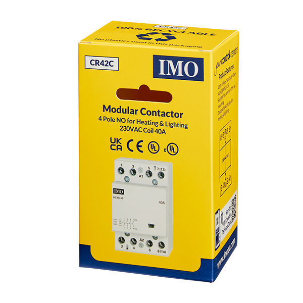 Lighting contactor - CR42C - IMO Precision Controls Limited - electromagnetic / AC / 4-pole