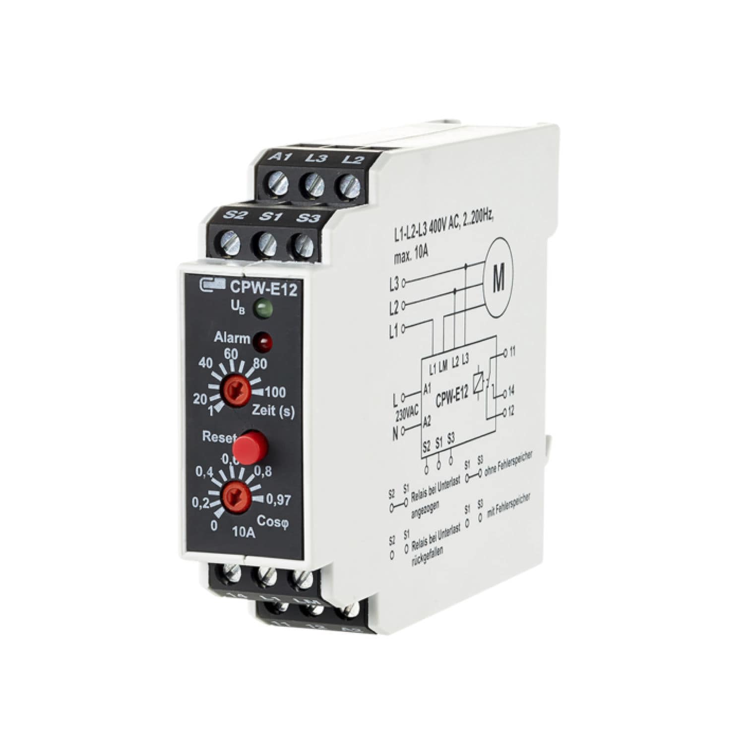 Power factor monitoring relay - CPW-E12, 230 V - METZ CONNECT - AC