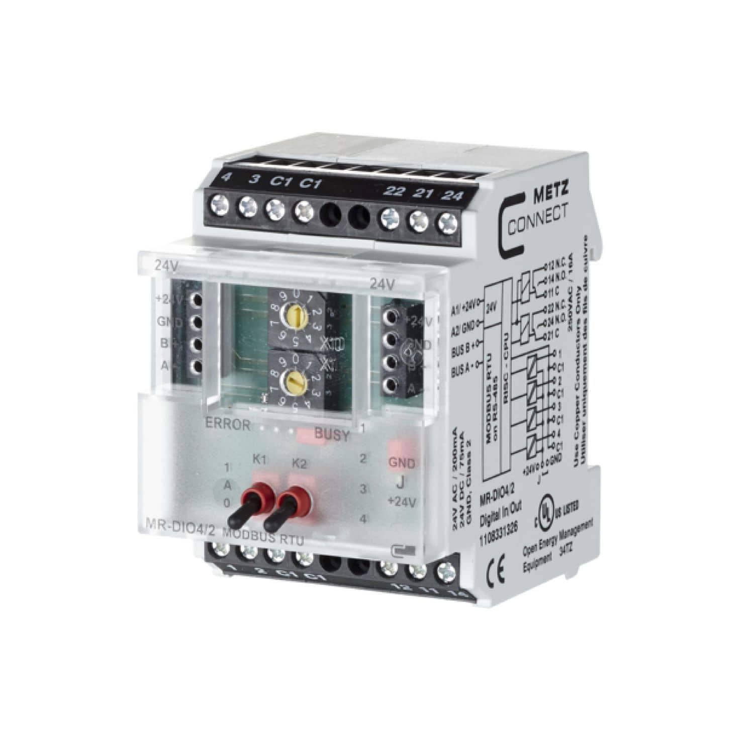 Digital I/O module - MR-DIO4/2 Modbus RTU - METZ CONNECT - Modbus ...