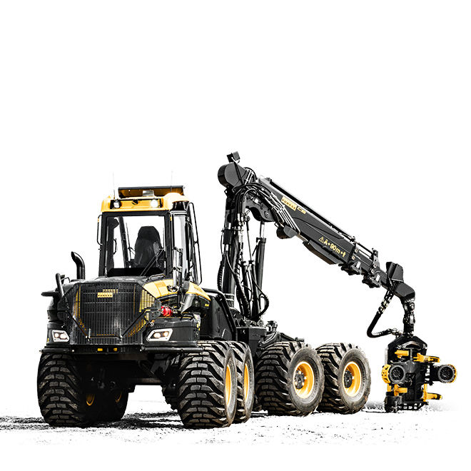 Rubber-tired forestry harvester - Bear - PONSSE - aerial crane