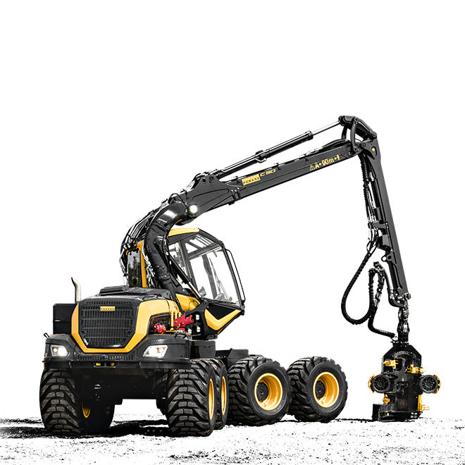 Rubber-tired forestry harvester - Scorpion - PONSSE - aerial crane