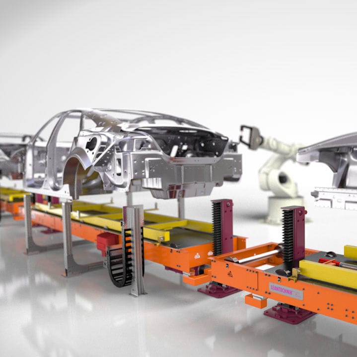 Conveying lift system - LEANTECHNIK AG - for auto body / car