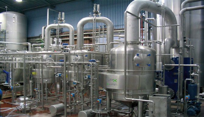 Plate evaporator - APV - falling film / rising film / process