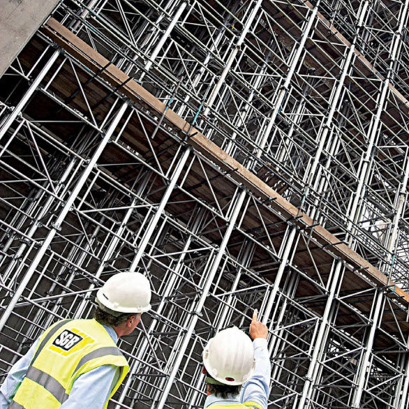 Modular scaffolding tower - GASS® - Hünnebeck GmbH - facade