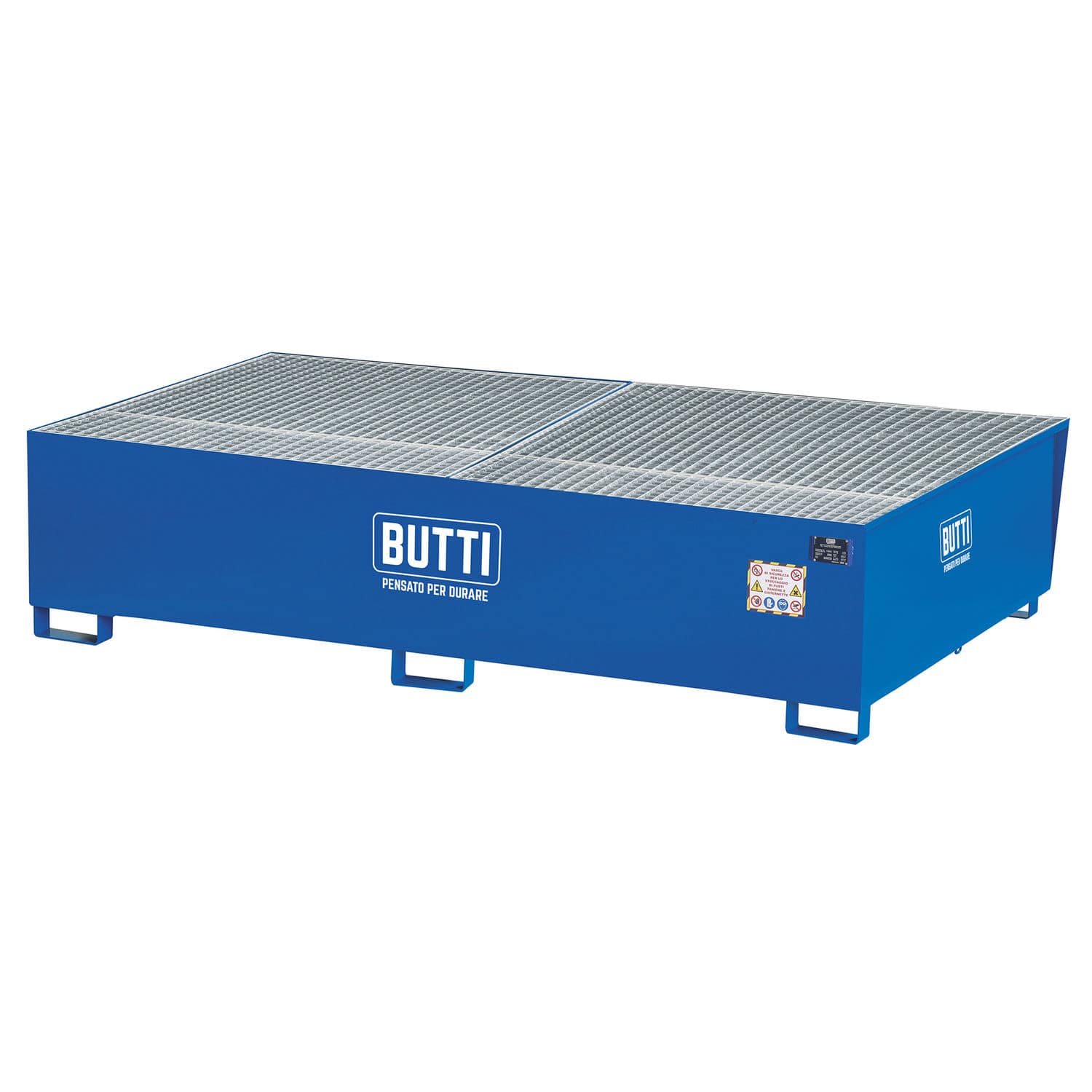 Steel containment bund - 8080V4C - BUTTI - with galvanized grid