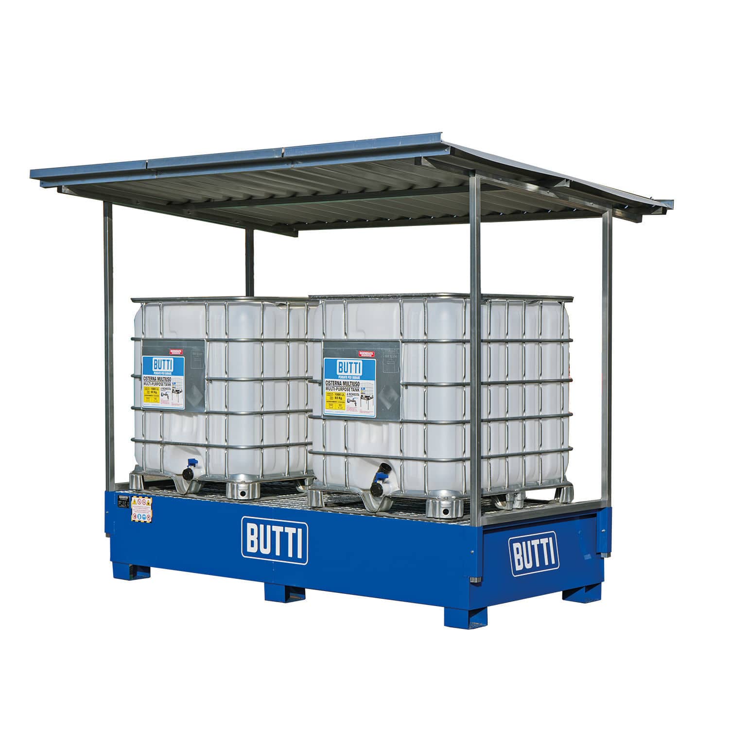 IBC container containment bund - 8070V2CXT - BUTTI - steel