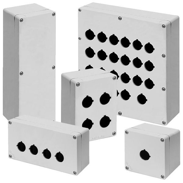 Push-button enclosure - New Elfin - wall-mount / rectangular / aluminum