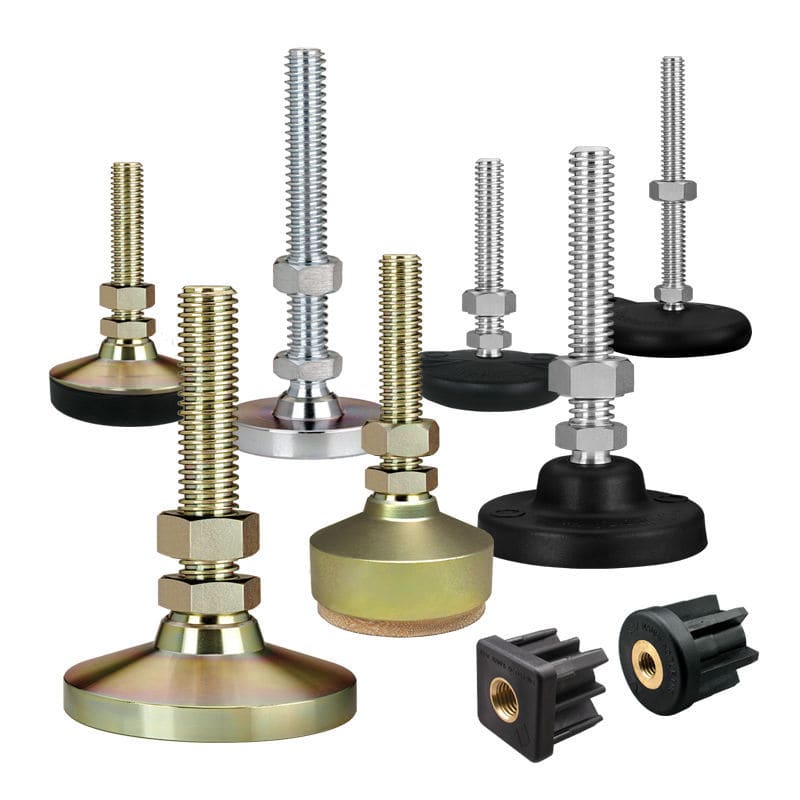 Machine foot - Acme - S&W Manufacturing - steel / leveling / threaded