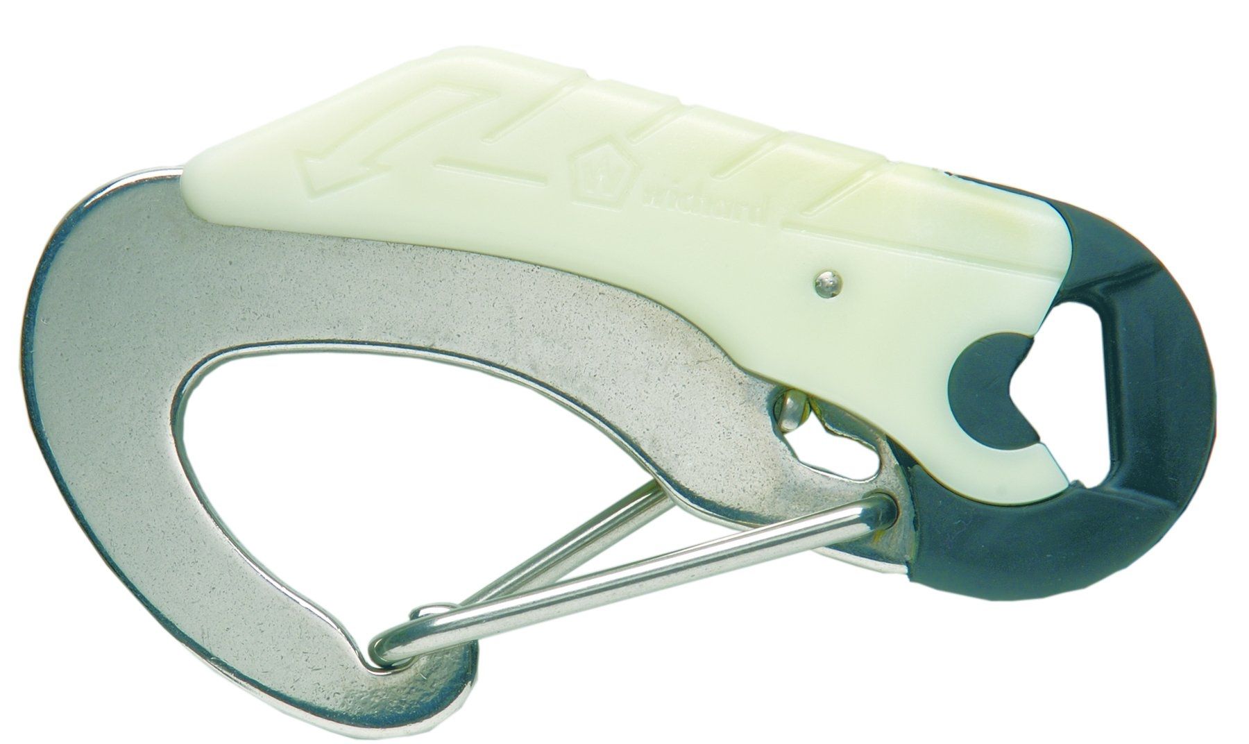 Double-action safety carabiner - Wichard - stainless steel / asymmetrical