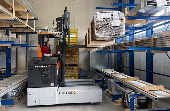 Electric side loader - 2820 - HUBTEX - ride-on / transport / storage