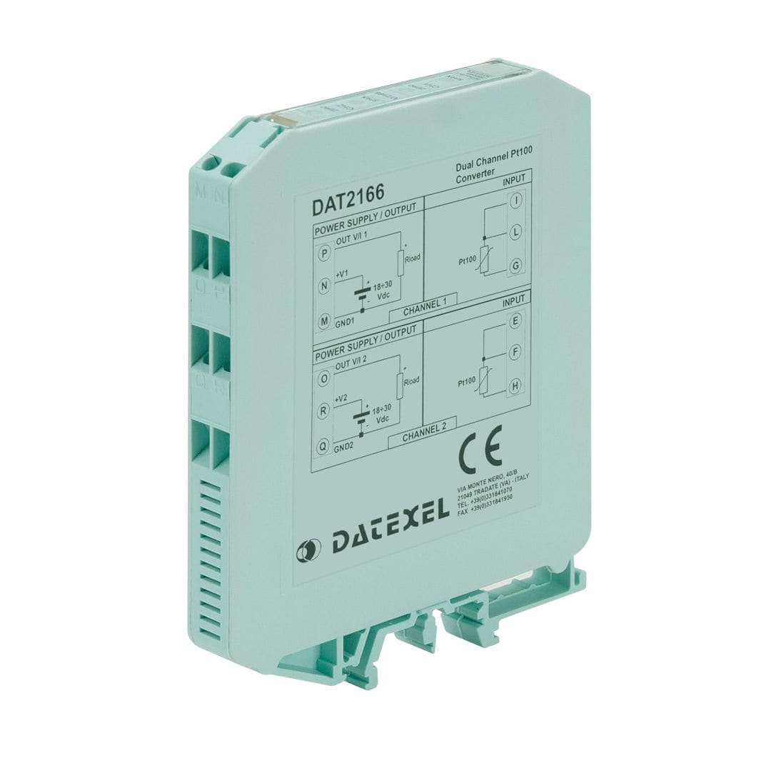 Analog converter - DAT2166 - DATEXEL SRL - 2 analog outputs / for RTD sensors / DIN rail