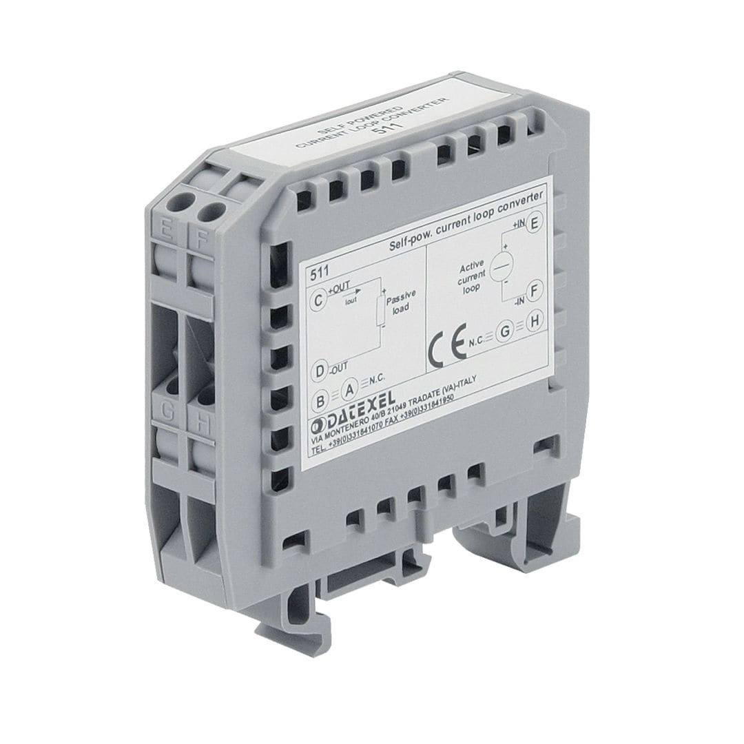 Current loop analog signal transmitter - DAT511 - DATEXEL SRL - DIN rail / self-powered ...