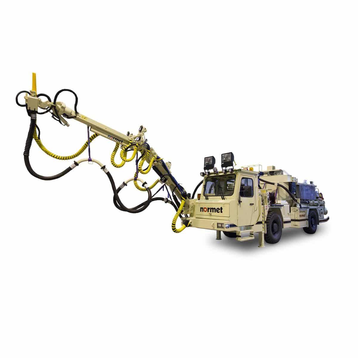 Concrete spraying machine - Spraymec MF 050 - Normet - articulated arm