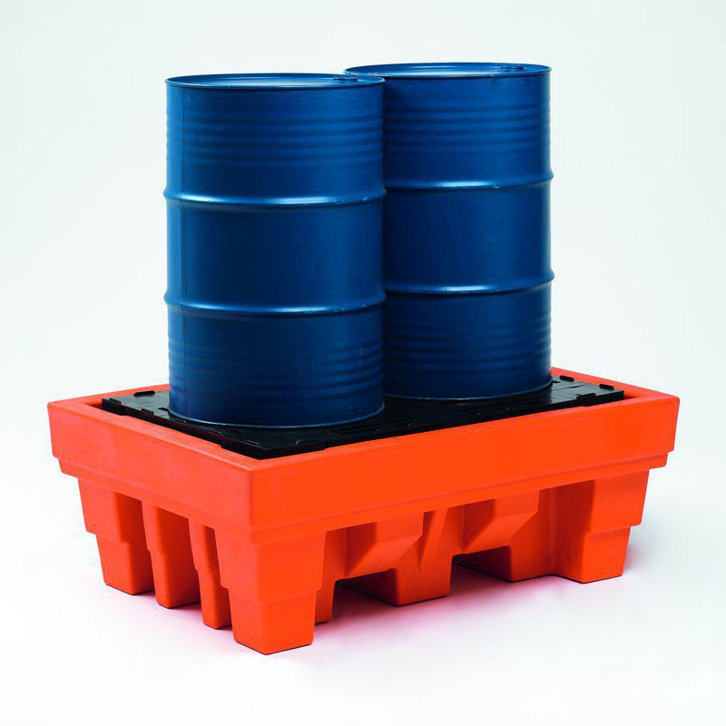 2-drum containment bund - BS112 2F - VEAB - polyethylene / stacking