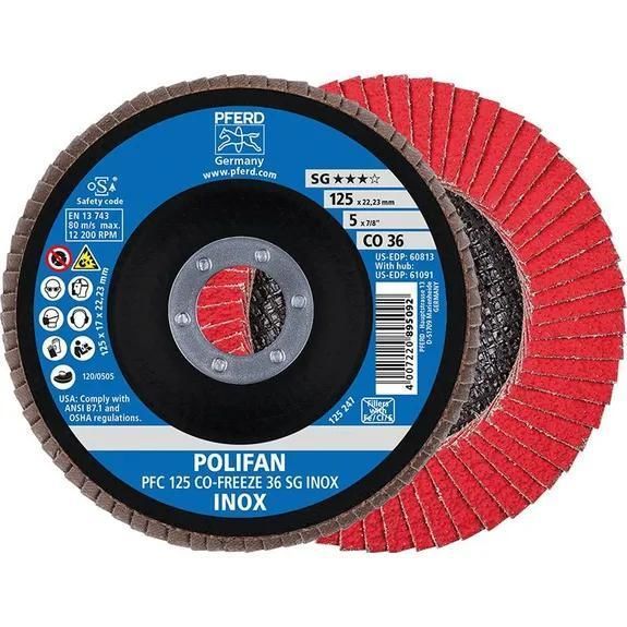 Stainless steel flap disc - PFC 115 CO-FREEZE 80 SG - PFERD - finishing