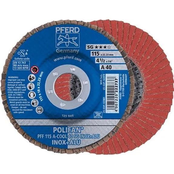 Stainless steel flap disc - PFF 115 A-COOL 40 SG - PFERD
