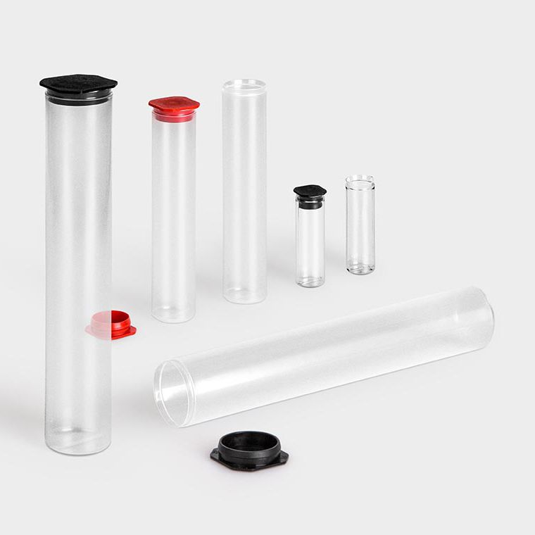 Plastic packaging tube - PlugPack - rose plastic - round