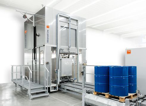 Liquid filling machine / pallet drum / IBC / fully automatic - Advanced ...