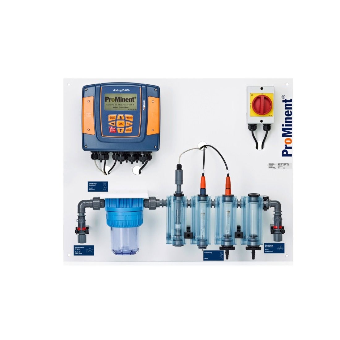 Panel-mount for water treatment measuring and control station ...