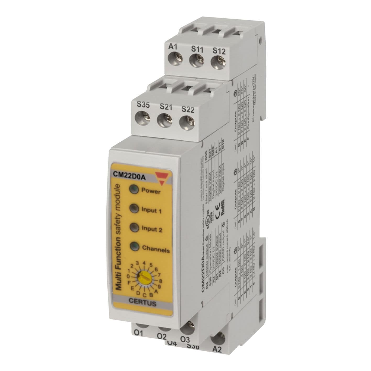 SIL safety monitor - CM22D0A - CARLO GAVAZZI - DIN rail