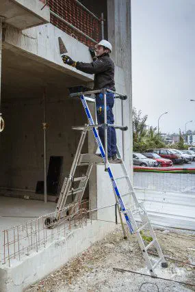 Aluminum ladder SHERPASCOPIC TUBESCA platform mobile telescopic